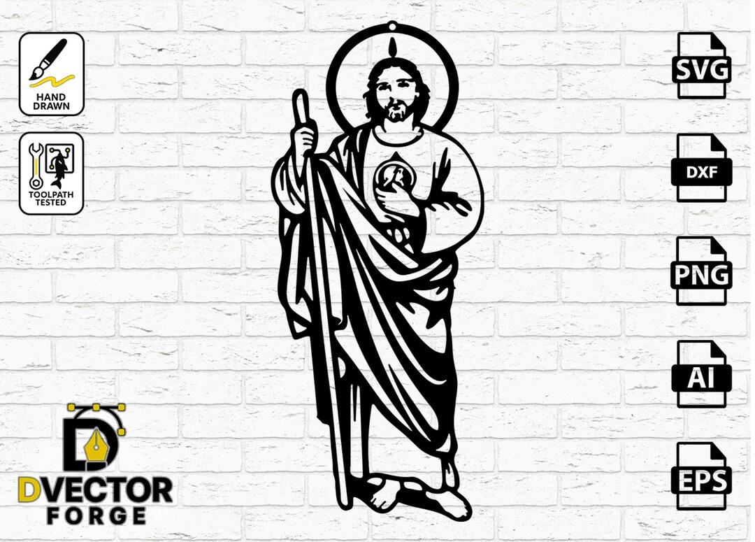 Saint Jude SVG Dxf Png Ai Eps | Catholic Saint Vector Clipart | CNC ...
