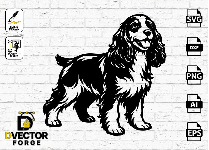 Cocker Spaniel Vector CNC Project – CAD Design for Plasma or Laser ...