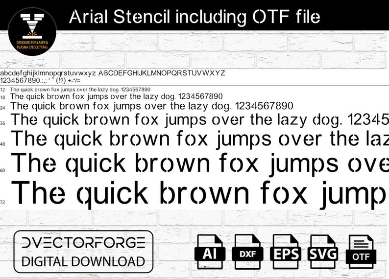 Arial Stencil Font Alphabet | CNC Laser Cut Files (digital Download) - Etsy