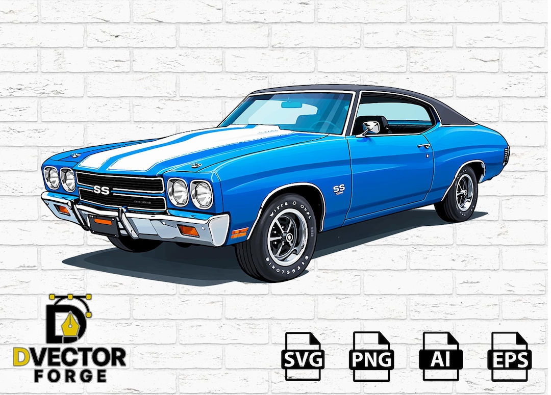 1970 Chevy Chevelle SS Printing Vector Art – for Print and Graphic ...