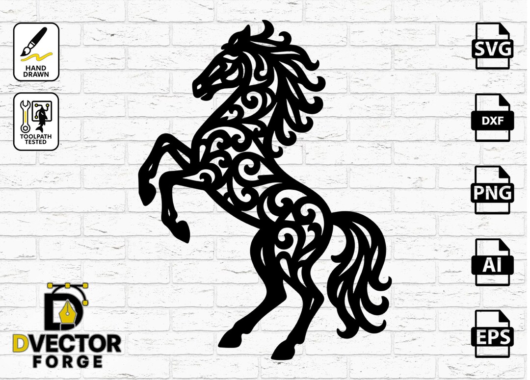 Horse Pattern CNC Project – CAD Vector for Plasma Cutting, Laser - Etsy