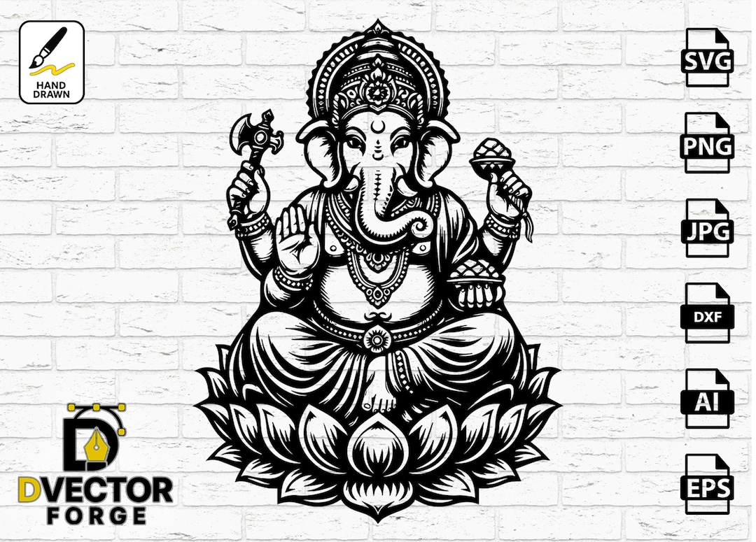 Ganesha Art Vector CNC Project – CAD Design for Laser Engraving or ...