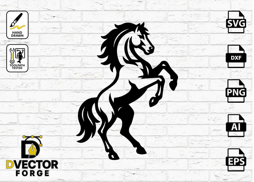 Proyecto CNC de vector de caballo: diseño CAD para corte por plasma ...