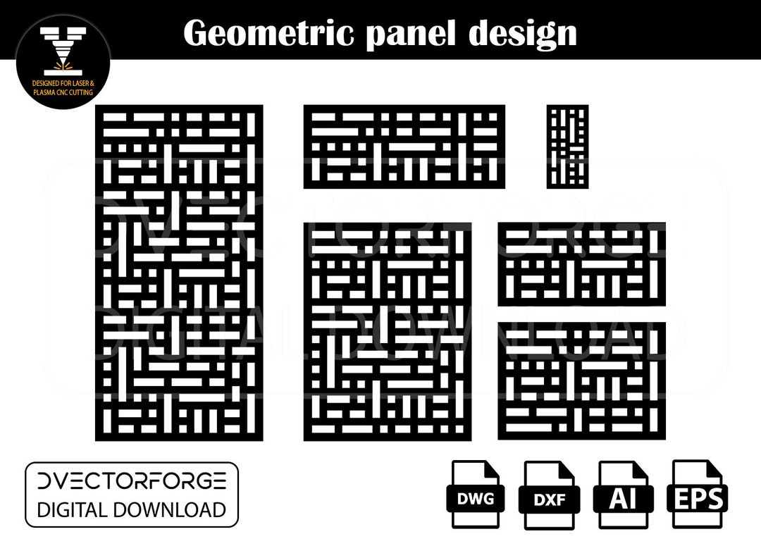 Geometric Privacy Fence Panel: CNC Laser & Plasma Cut Vector (digital ...