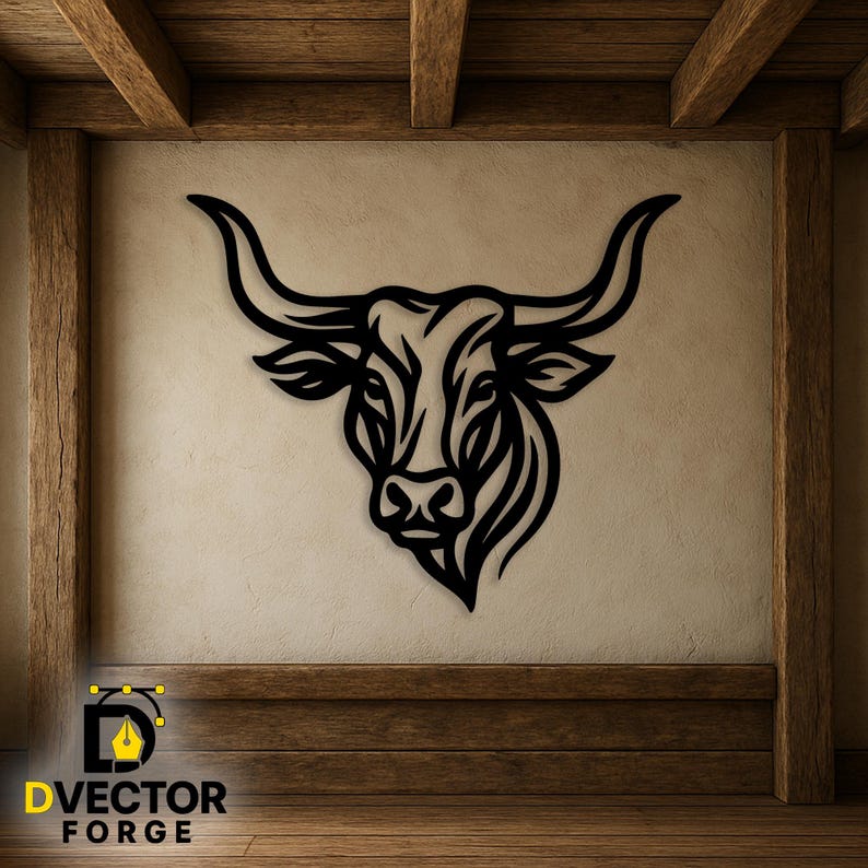 Longhorn Bull Vector CNC Project – CAD Design for Plasma or Laser ...