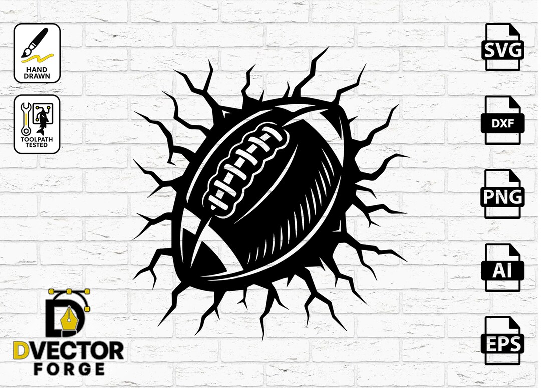 Football Wall Art CNC Project – CAD Design for Plasma Cutting, Laser ...