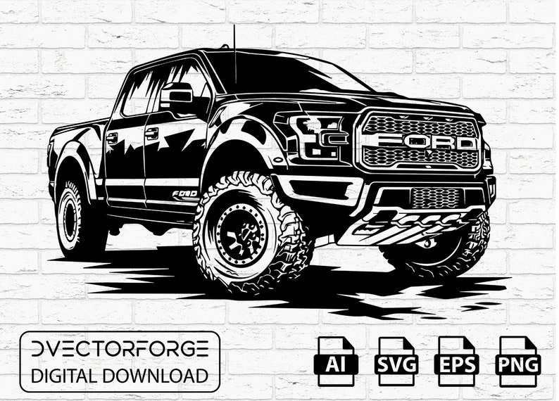 Ford Raptor Vector SVG File, Ford Truck Png, Ford Raptor Silhouette ...