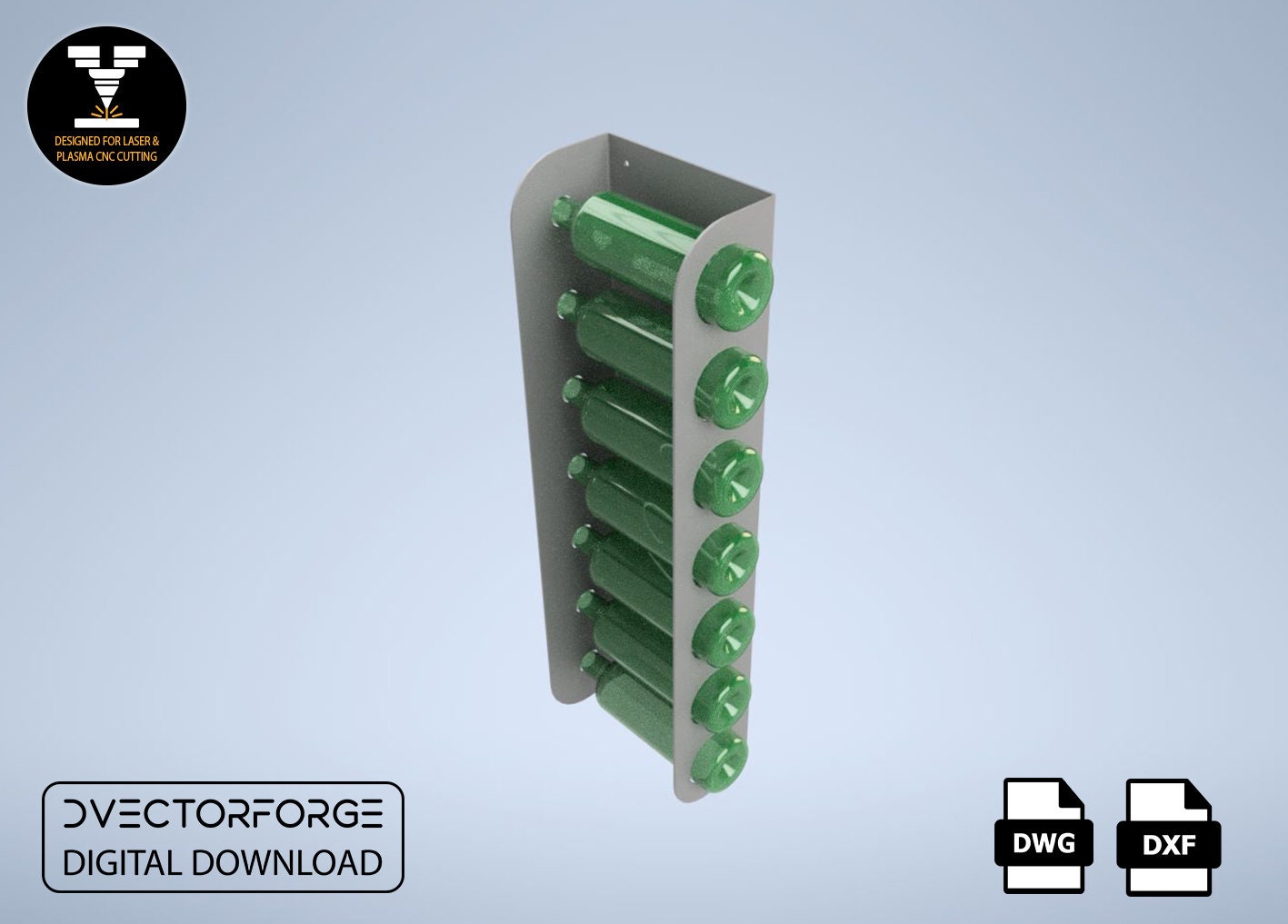 DIY Dxf Cutting File for Wine Bottle Wall Rack Sheet Metal Cnc Laser ...