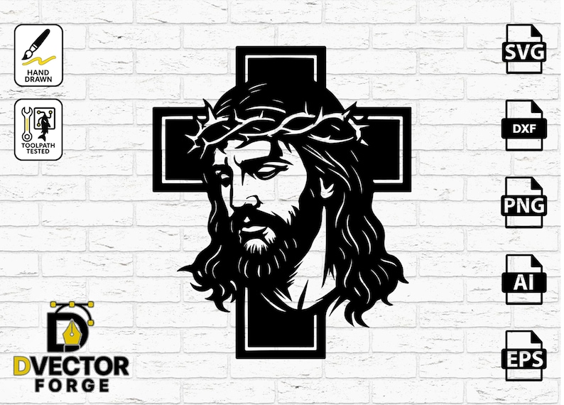 Jesus Wall Art CNC Project – CAD Design for Plasma Cutting, Laser Cut ...