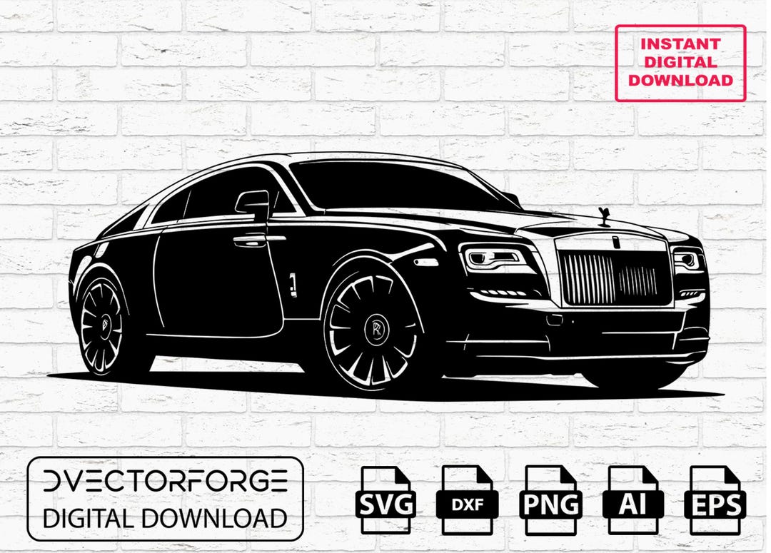 Rolls Royce Vector File, Luxury Car Svg, Png Silhouette & Cricut Cut ...