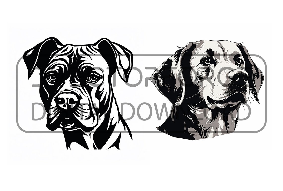 Dog Portrait SVG Bundle Canine Designs for Crafting and DIY - Etsy
