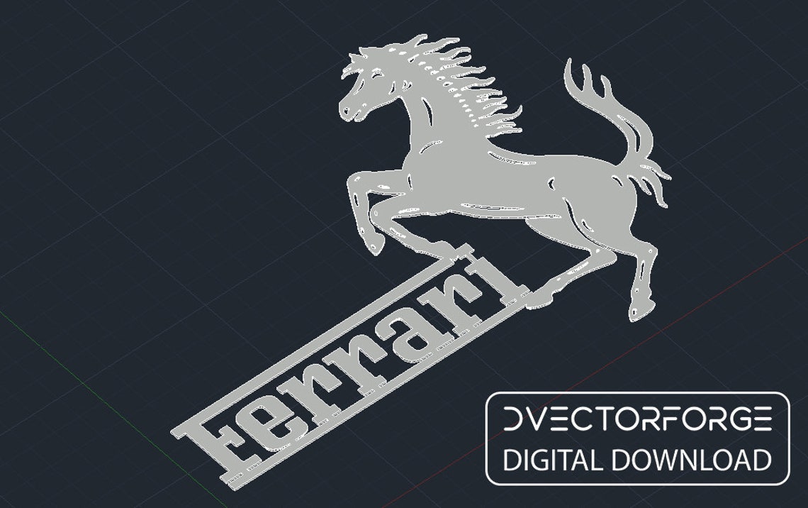 Vector Cut Ready Ferrari-horse Logo, CNC File, Dxf, Svg, Eps for Laser ...