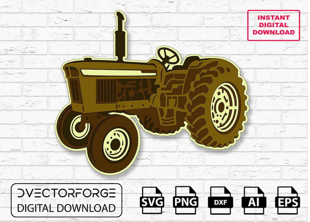 John Deere Tractor SVG Bundle – Multi-layer Farm Tractor Cut File | Dxf ...