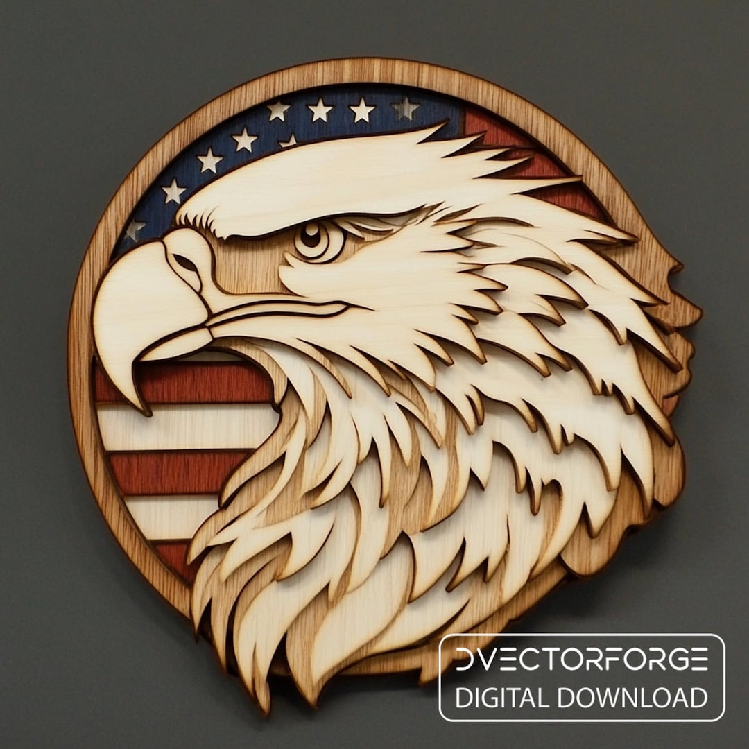 American Eagle Vector CNC Project – CAD Design for Plasma Cutting ...