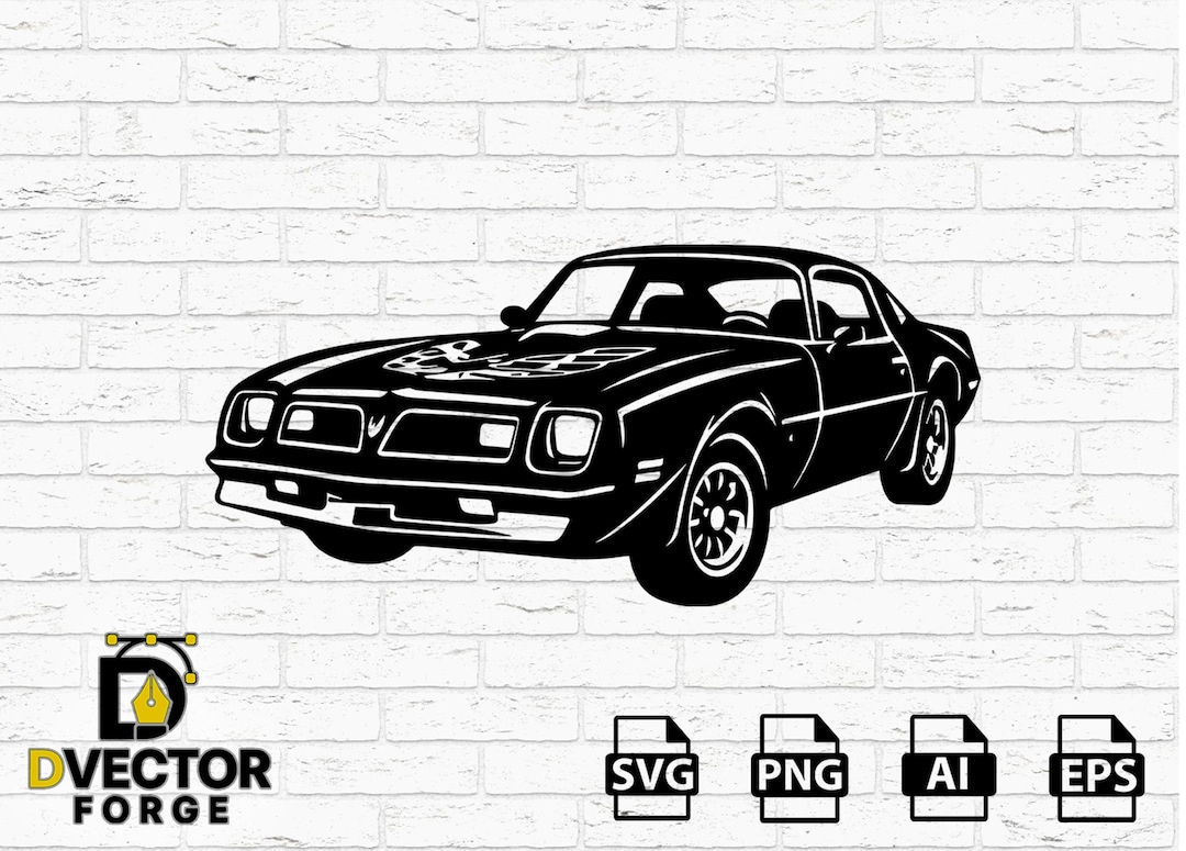 1977 Pontiac Trans Am Silhouette Vector – Classic Muscle Car SVG Png ...