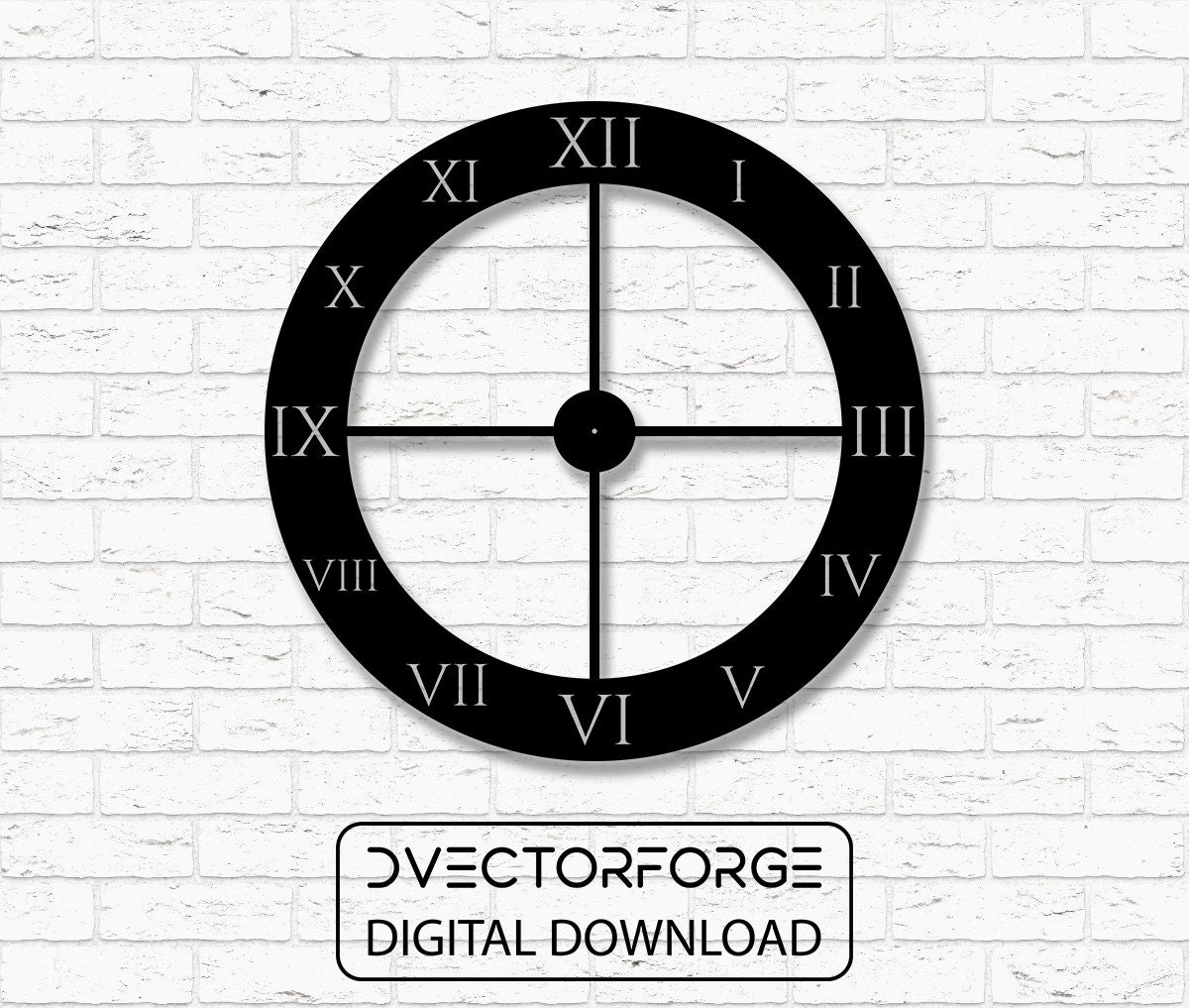 Roman Numerals Wall Clock Cutting Files for Laser or Plasma DIY Instant ...