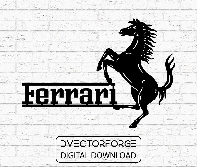 Vector Cut Ready Ferrari-horse Logo, CNC File, Dxf, Svg, Eps for Laser ...