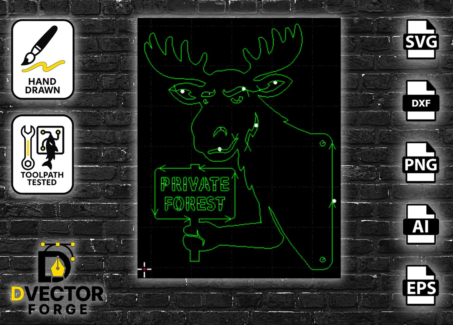 Funny Moose Peeker SVG: Private Forest Sign, CNC Laser Cut File - Etsy