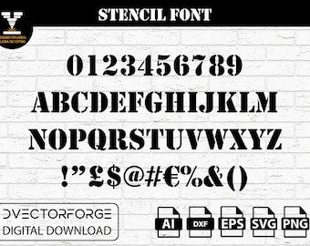 Arial Sitencil Font Alphabet Letters Dxf Svg Files | Font for Cnc Laser ...