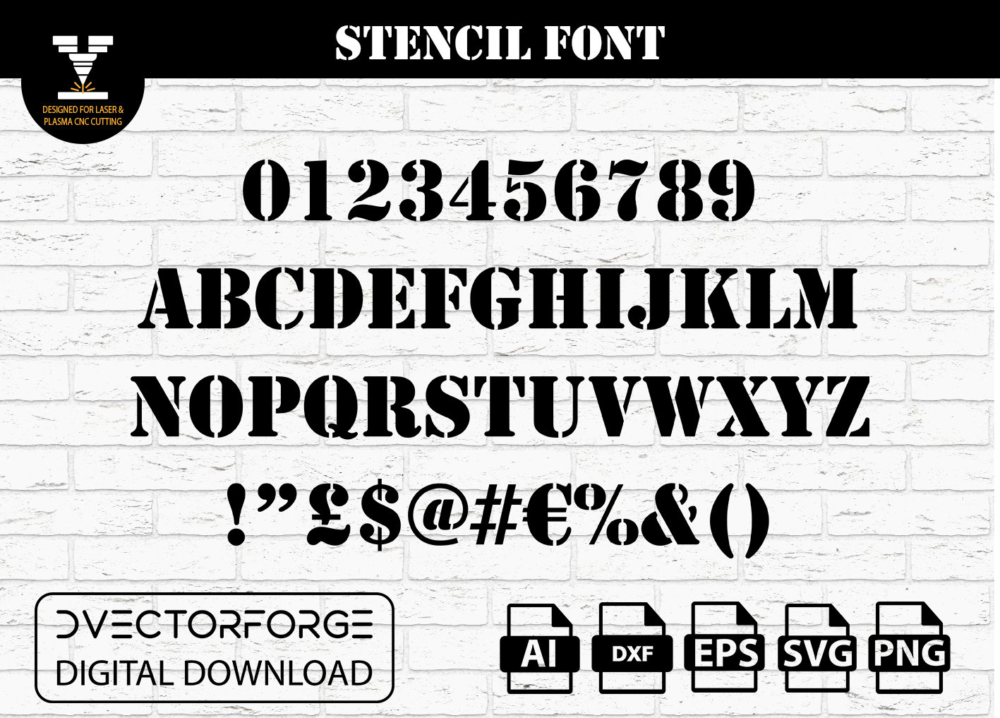Stencil Font Alphabet Letters Dxf Svg Files | Font for Cnc Laser Cutting | Cutting Font | Dxf ...