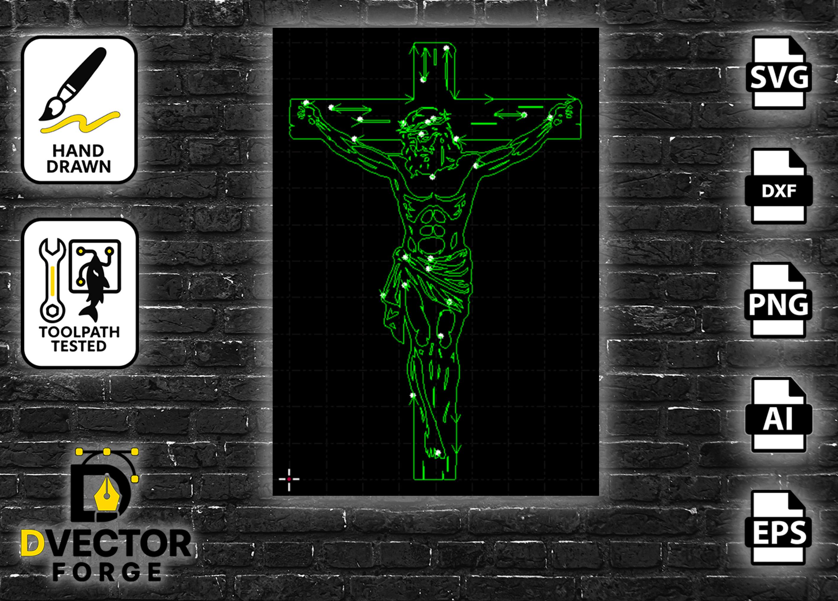 Jesus on Cross Vector CNC Project – CAD Design for Plasma Cutting ...