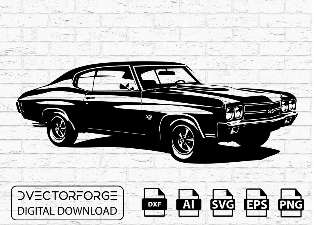 1970 Chevelle Malibu Vector File, Svg, Png Silhouette & Cricut Cut File ...
