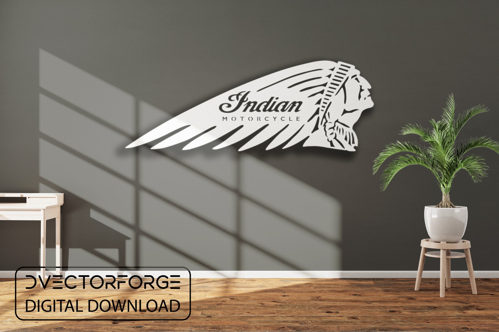 Indian Motorcycle Logo Vector: CNC Plasma Laser Cut File (digital ...