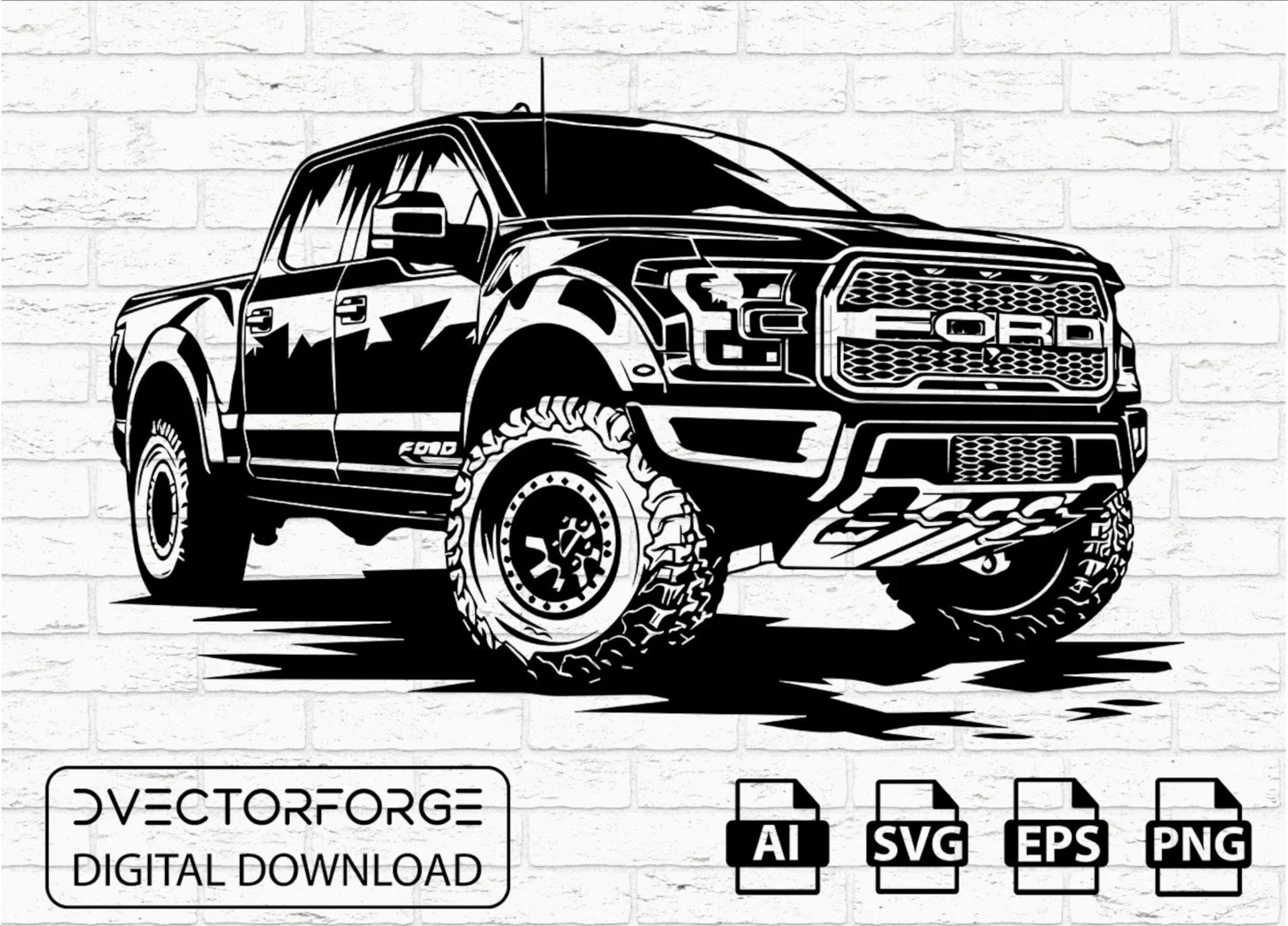 Ford Raptor Vector: Truck Silhouette Cut File (digital Download) - Etsy
