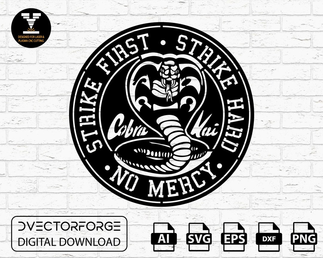 Cobra Kai Stencil Logo DXF SVG Eps Ai Png for Laser and Plasma Cutting Standard Logo SVG, Karate ...