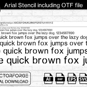 Cut Ready Arial Stencil Font Alphabet Letters Dxf Font for Cnc Laser ...