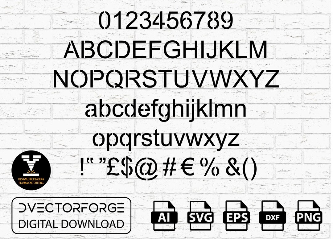 Arial Stencil Font Alphabet Letters Dxf Svg Files Font for Cnc Laser ...