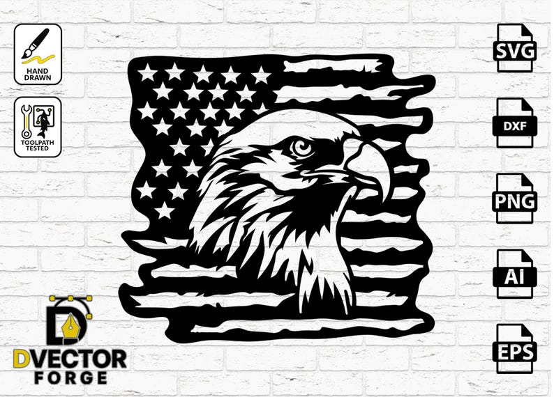 American Flag Eagle SVG: Patriotic CNC Laser Cut File - Etsy