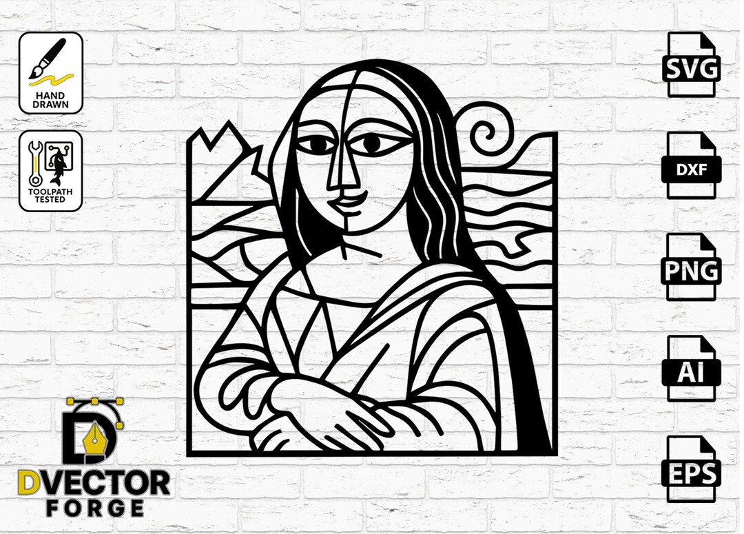 Artistic Silhouette, Silhouette Painting, Abstract Mona Lisa SVG ...