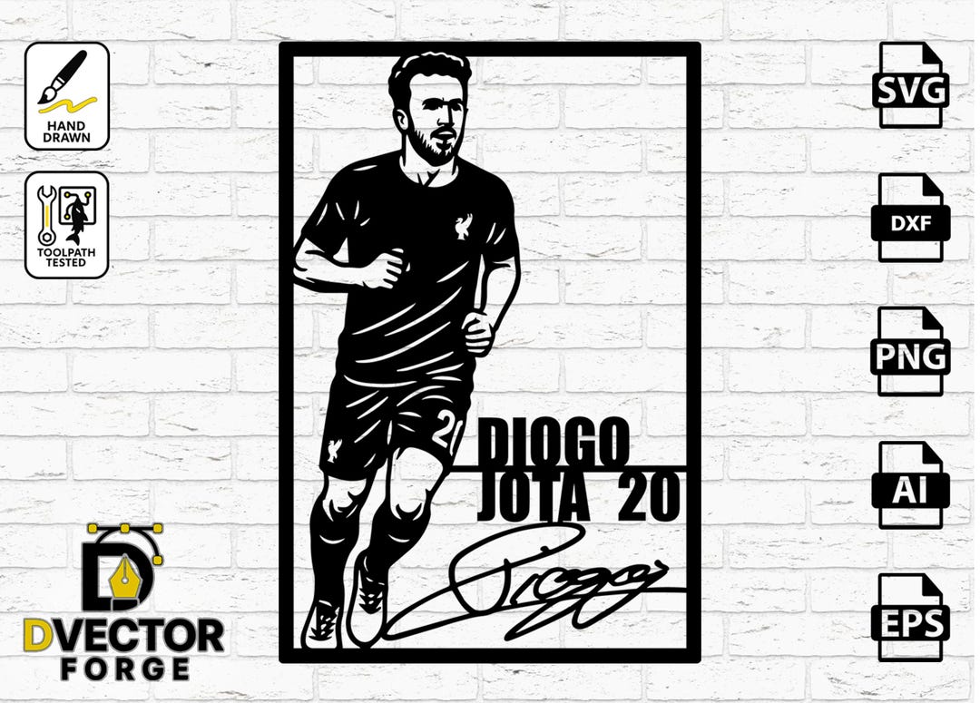 Diogo Jota Memorial SVG Dxf Png Ai Eps | Liverpool Tribute Football ...