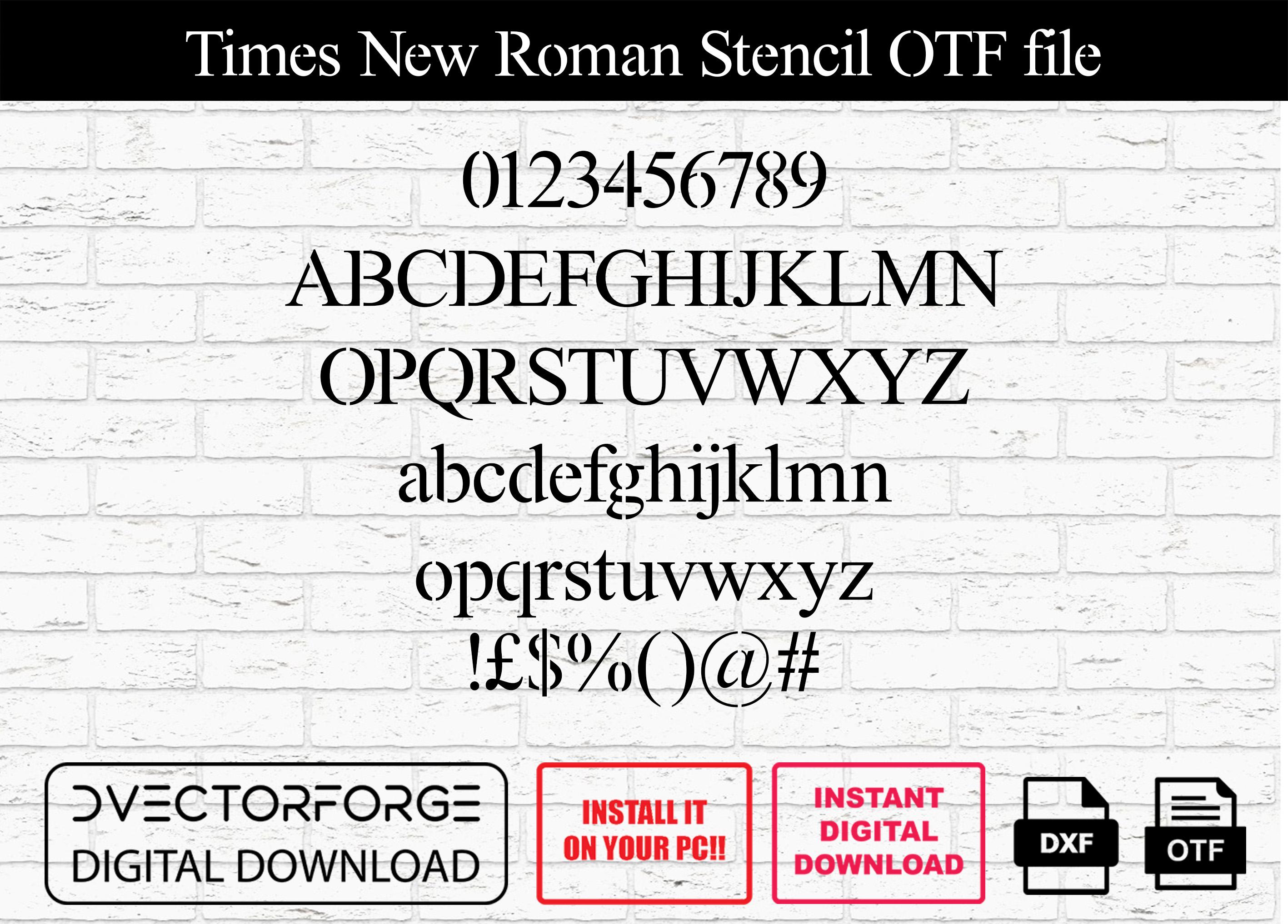 Cut Ready Times New Roman Stencil Font, CNC & Cricut (digital Download ...