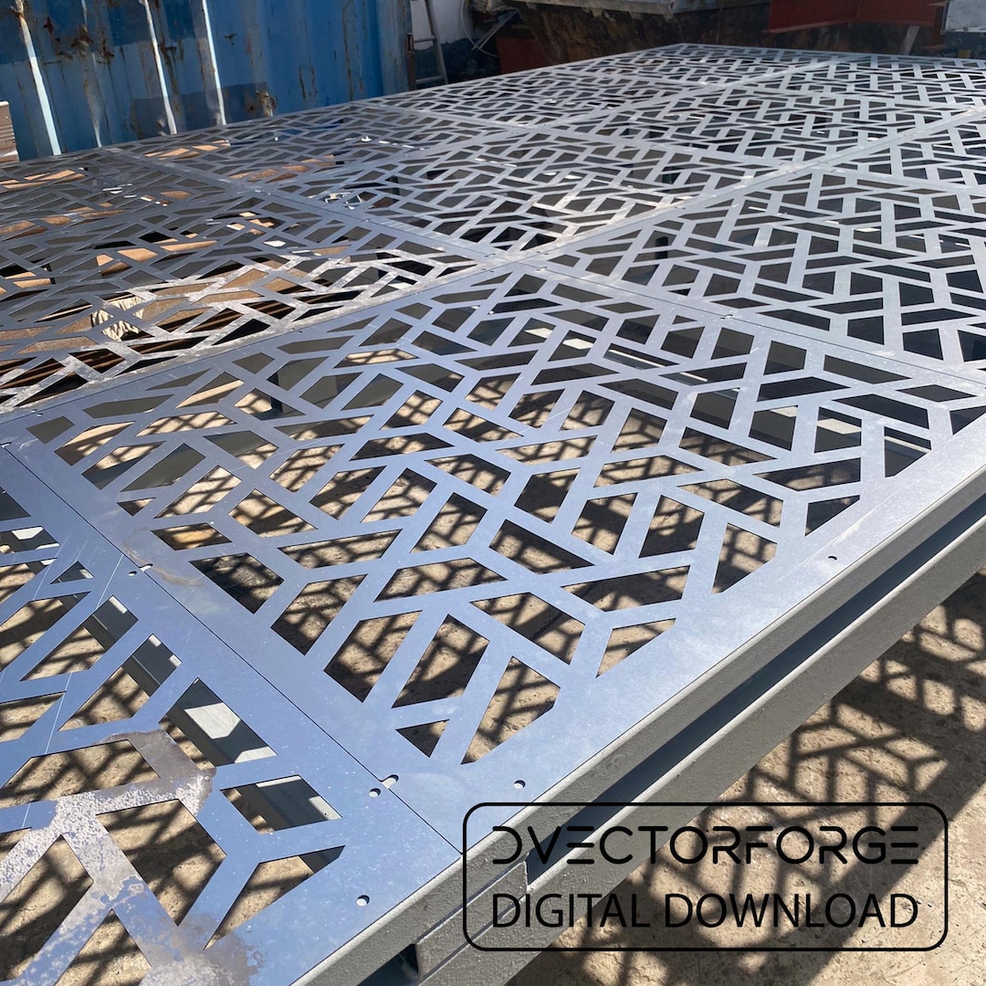 Geometric Privacy Fence CNC Cut File: Laser & Plasma Cut Grill Panel ...