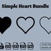 Simple Heart Instant Digital Download, Solid Heart, Thin Outline Heart ...