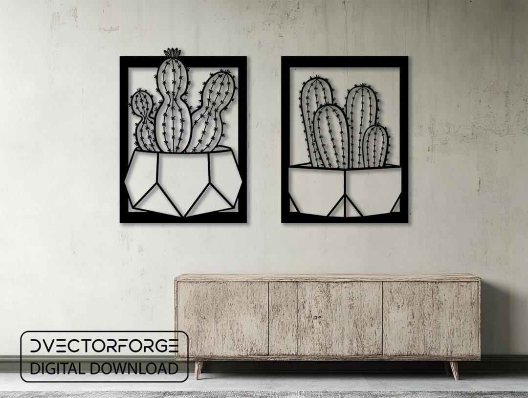 CNC Cactus Wall Art: Laser Cut SVG DXF Files (digital Download) - Etsy