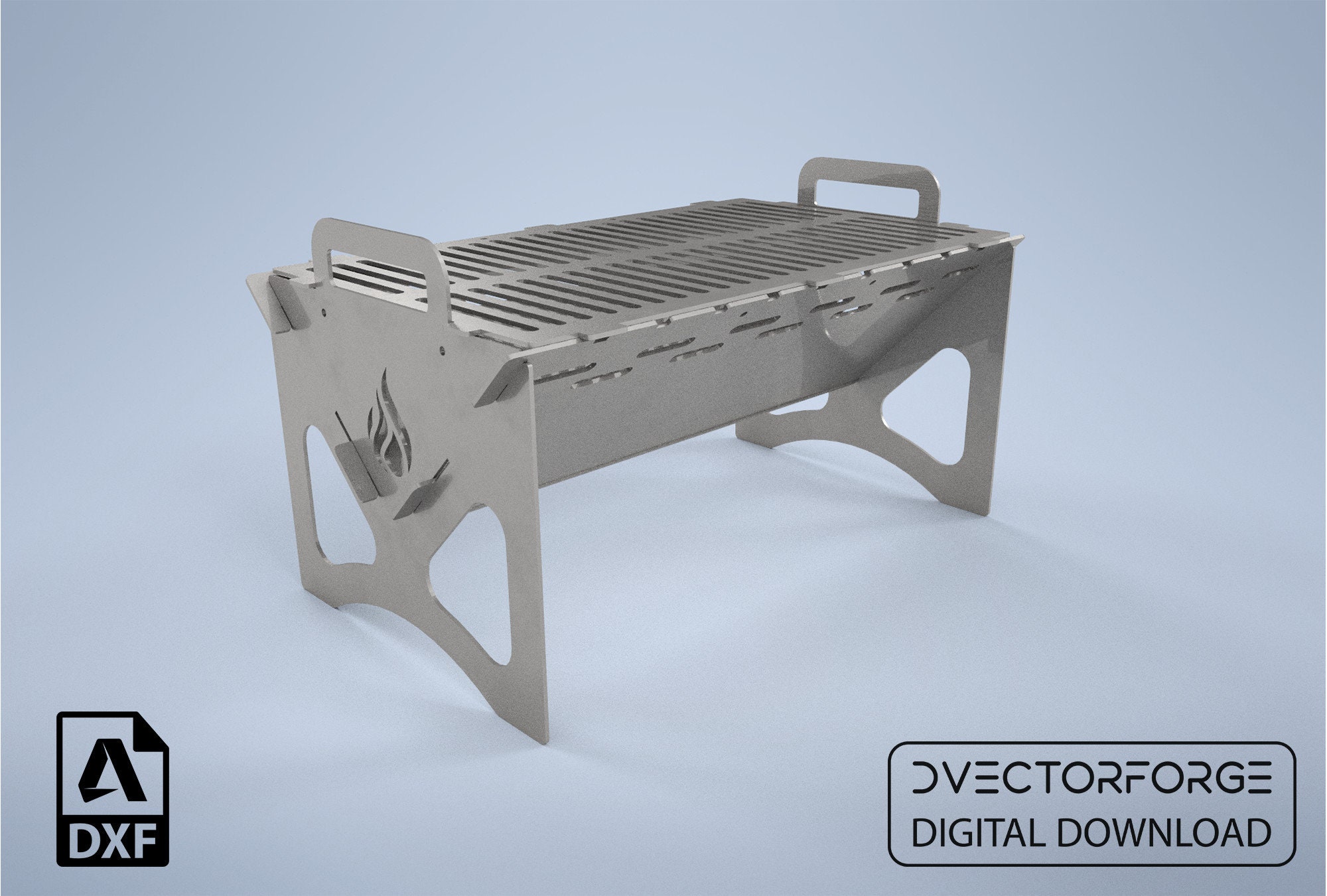 Bbq Plan for Portable Bbq Dxf File Fire Pit for Camping - Etsy