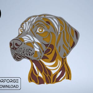 Dog SVG: Multi-layer Laser Cut File for DIY Wall Decor (digital ...