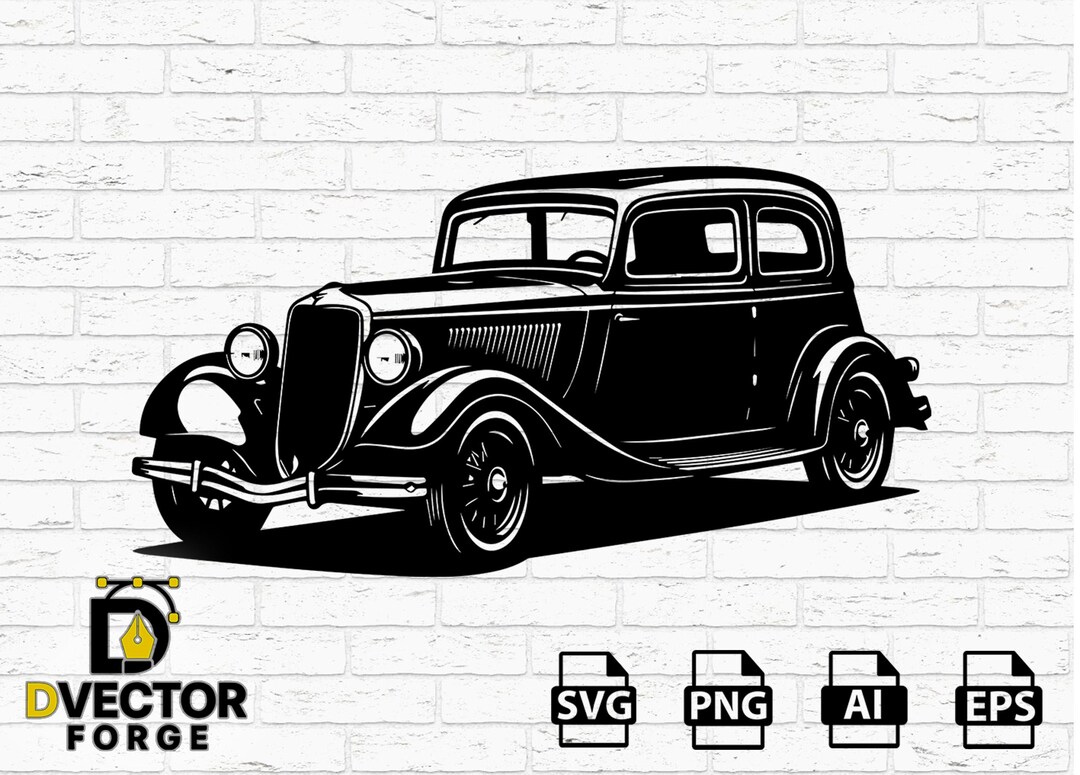 1934 Classic Ford Vicki 2 SVG Silhouette Vector – Vintage Auto Clipart ...