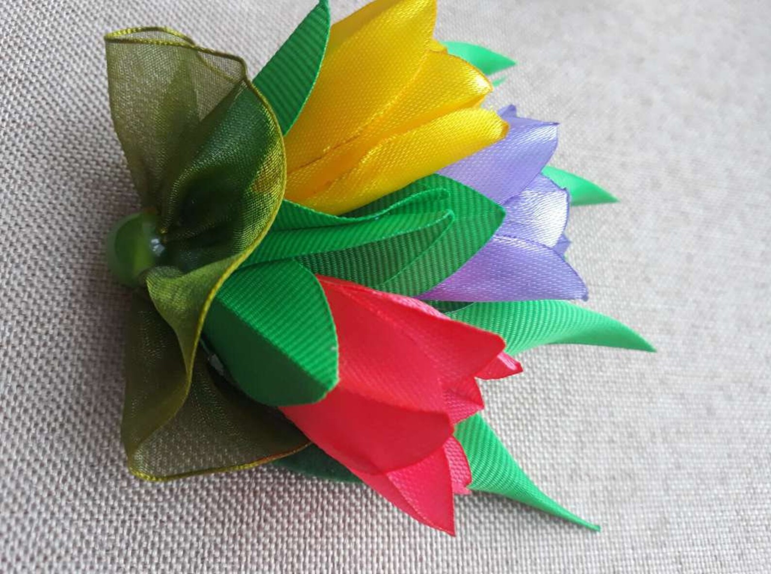Kanzashi Flower Fabric Brooch Handmade Ribbon Brooch Brooch | Etsy