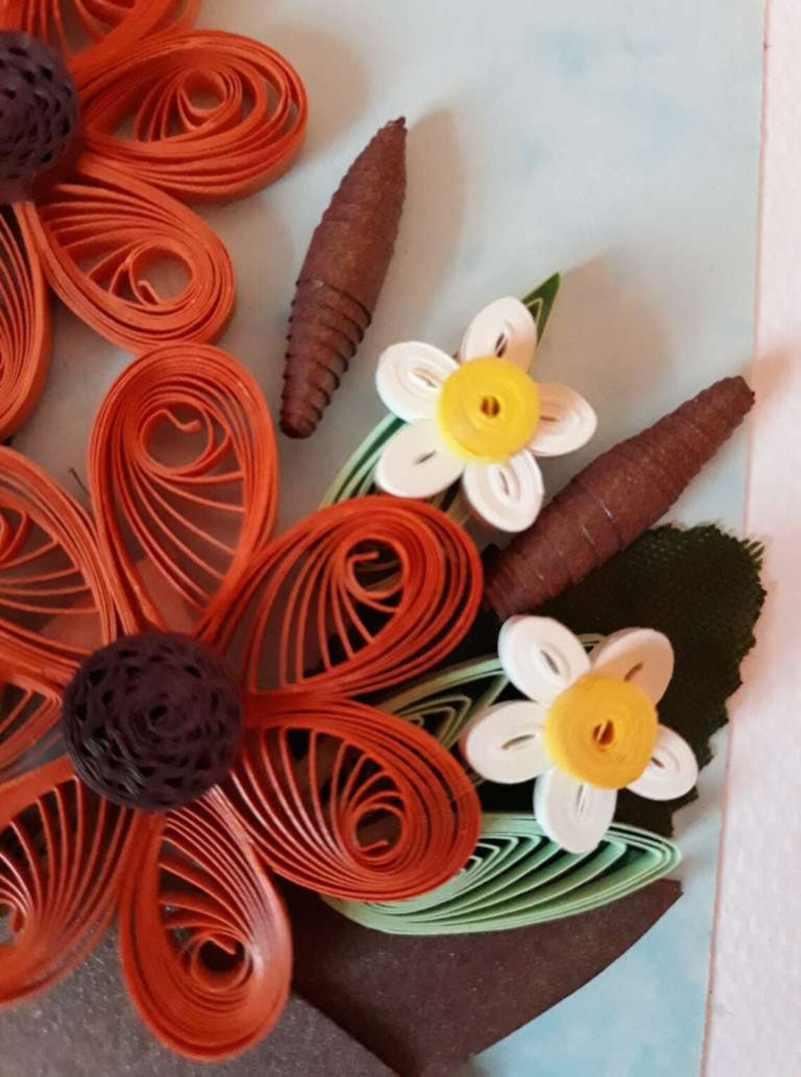 Paper Quilling Greeting Card With Handmade Flowers Card for - Etsy