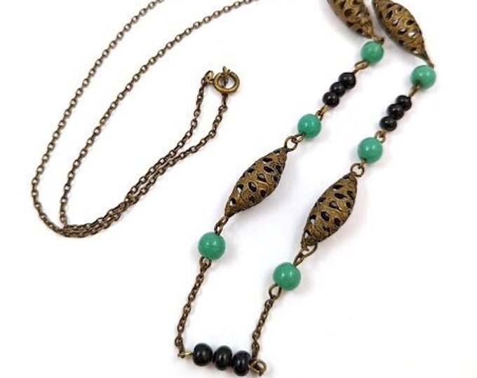 Art Deco Beaded Flapper Necklace, 1920's - Etsy