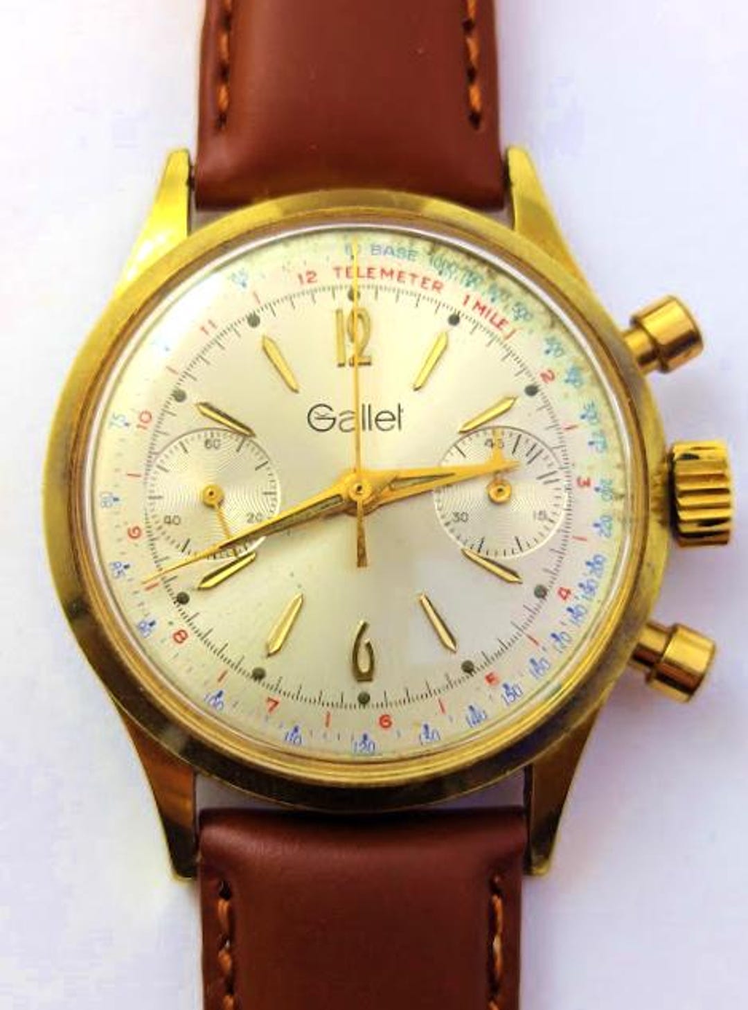 Vintage Gallet Chronograph, Men's Wrist Watch, 1960's, Vintage Watches ...