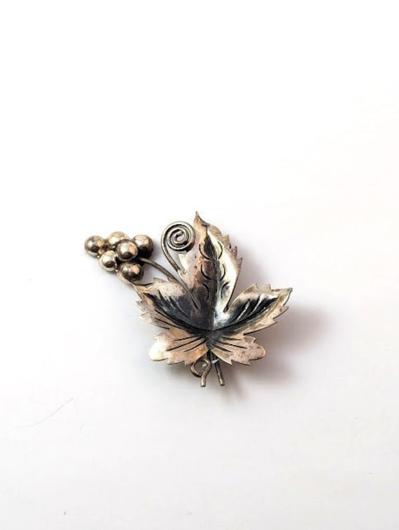 Vintage Leaf Pin in Sterling Silver, 1960's, Vintage … - Gem