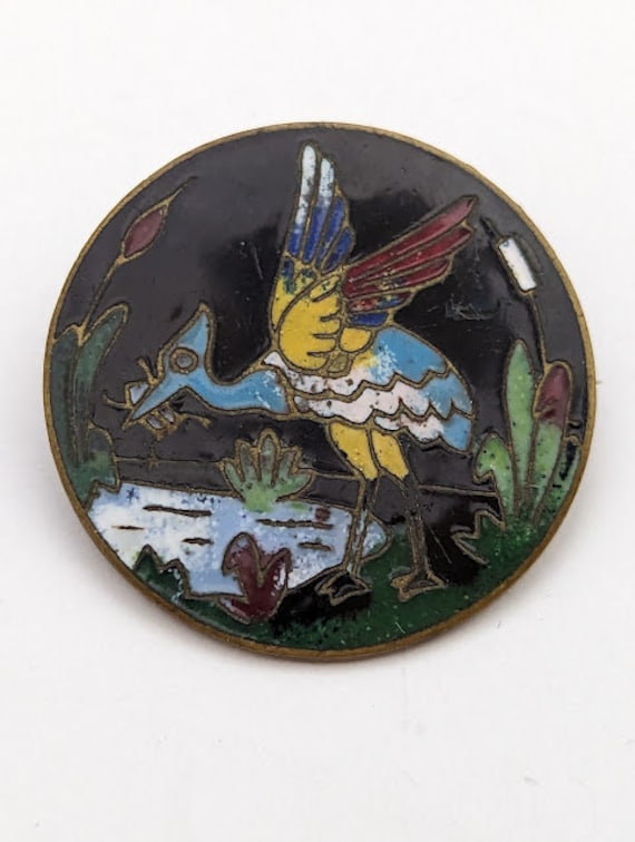 Vintage Enamel Bird Pin, 1960's, Vintage Jewelry - Gem