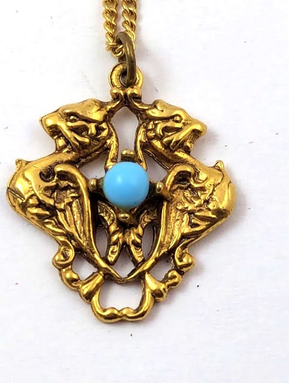 Vintage Art Nouveau Dragon Necklace, 1960's, Vintage … - Gem