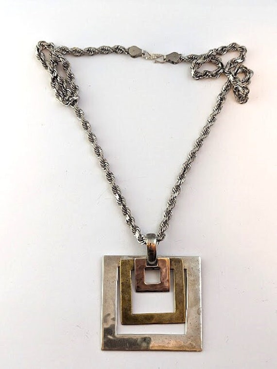 Silver modernist necklace - Gem