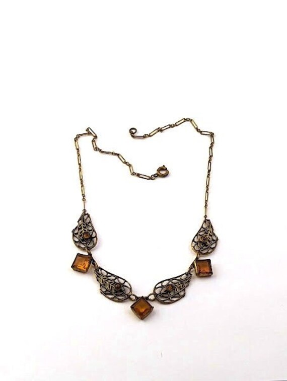 vintage czech necklace czech - Gem